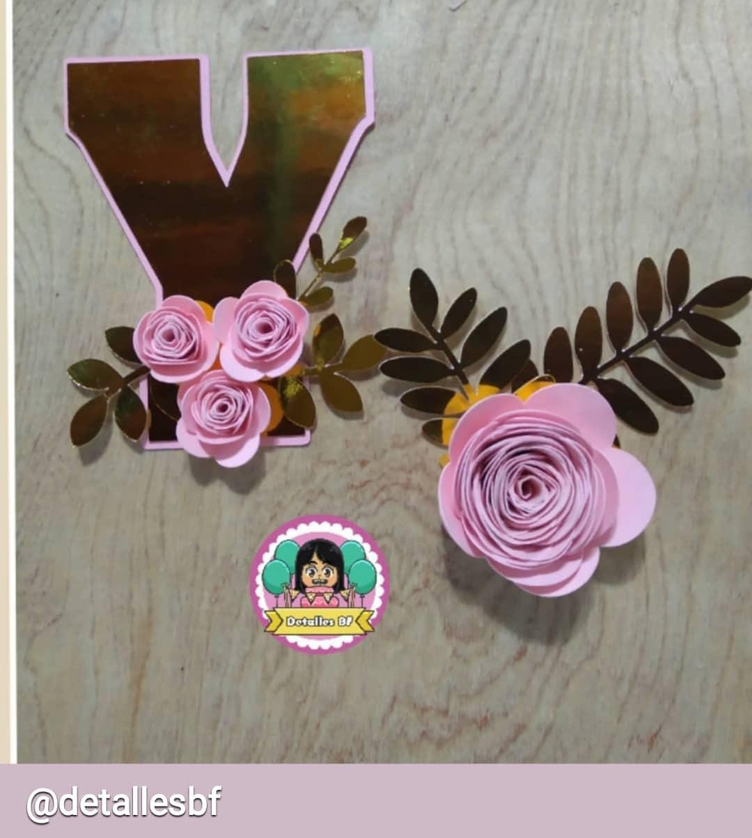 Letra Y Doble Capa con Flores - Mis Toppers Tus Toppers