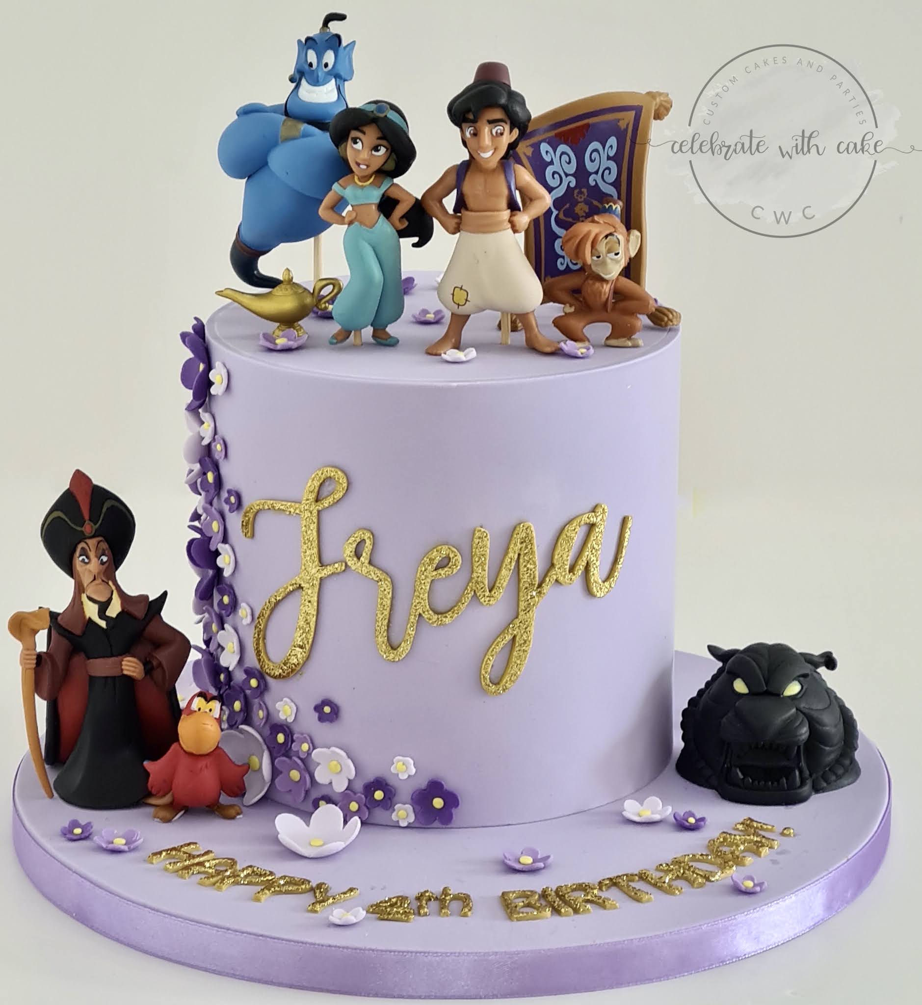 Celebrate with Cake!: Aladdin and Jasmine single tier Cake