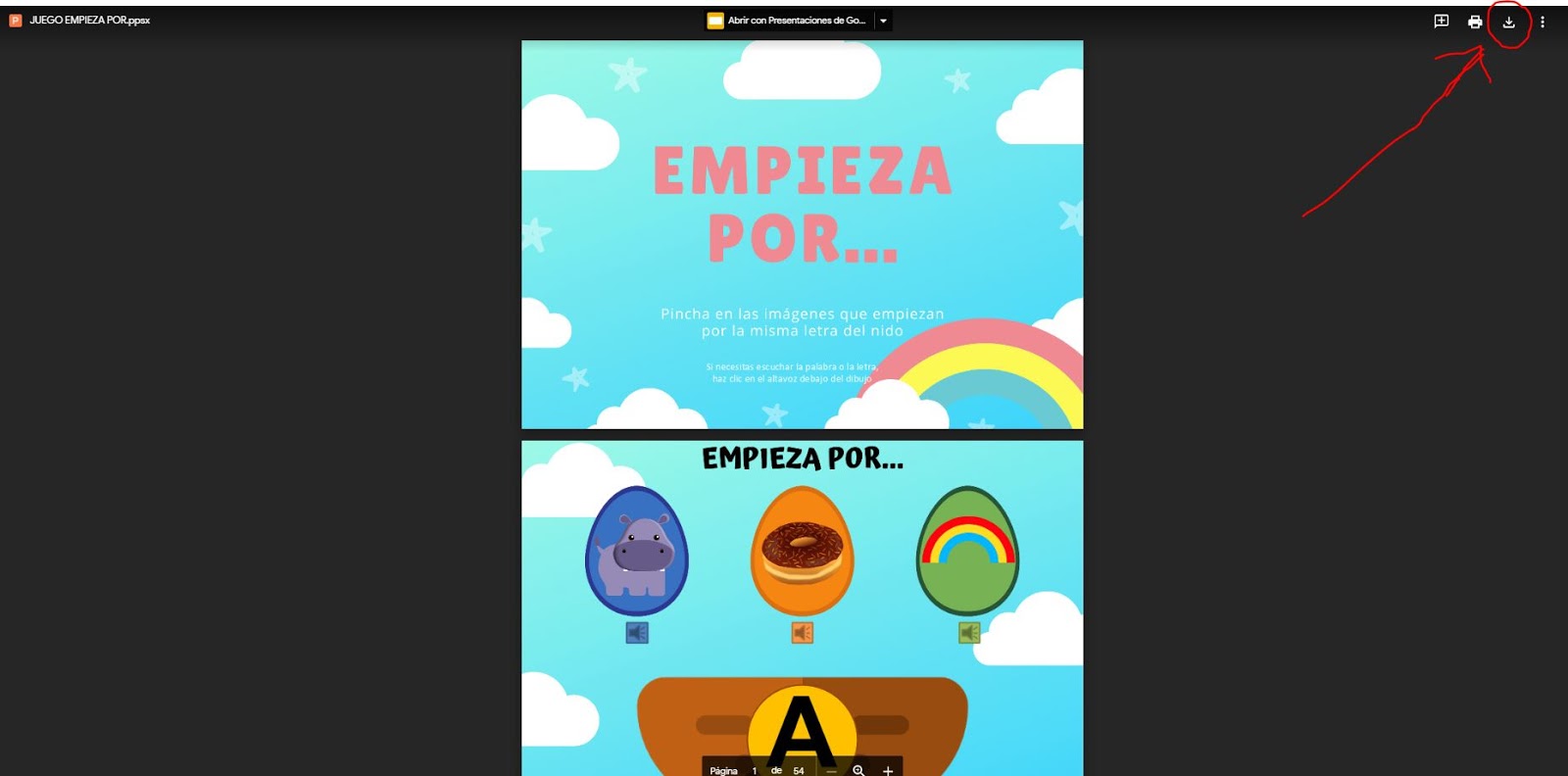 Marta de 3 a 6: JUEGO INTERACTIVO: EMPIEZA POR...