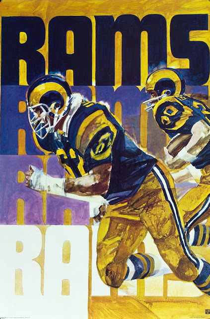 Pro Football Journal Presents: NFL Art: 1973 Los Angeles Rams Stancraft ...