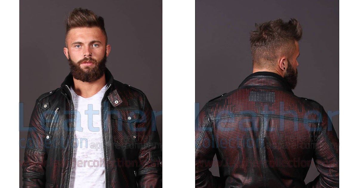 Men Devil Perforated Bomber Jacket - Racing Duke