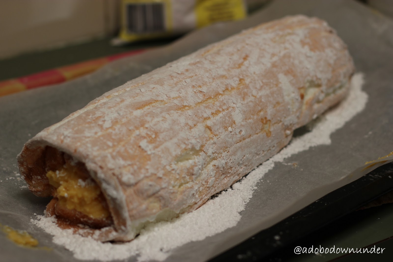 adobo down under: Brazo de Mercedes (Rolled meringue cake with custard ...