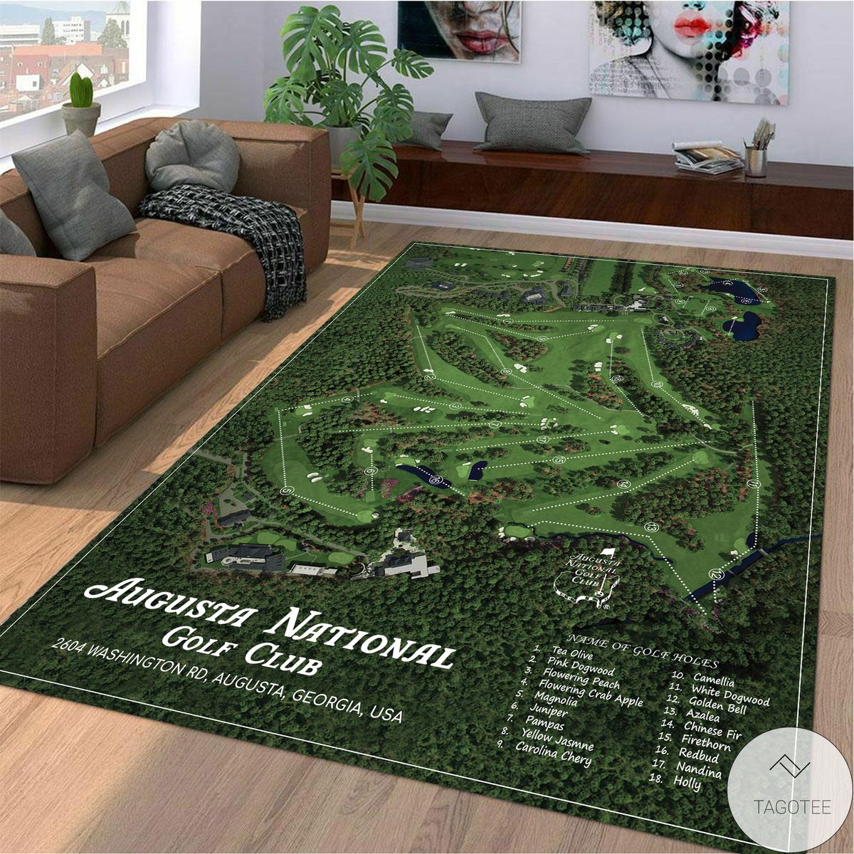 Satellite map of Augusta National Golf Club Rug