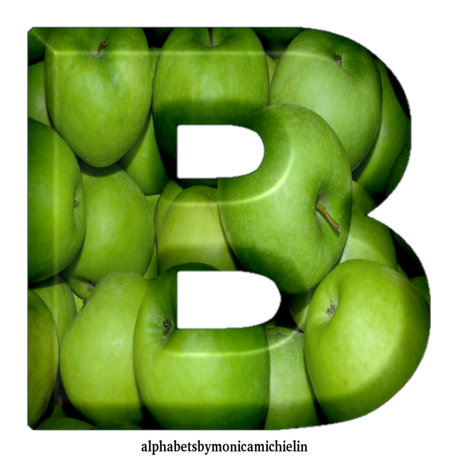 M. Michielin Alphabets: GREEN APPLE FRUIT ALPHABET, ALFABETO DE FRUTA ...