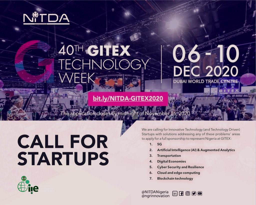NITDA Opens Startups Sponsorhip Application for GITEX 2020