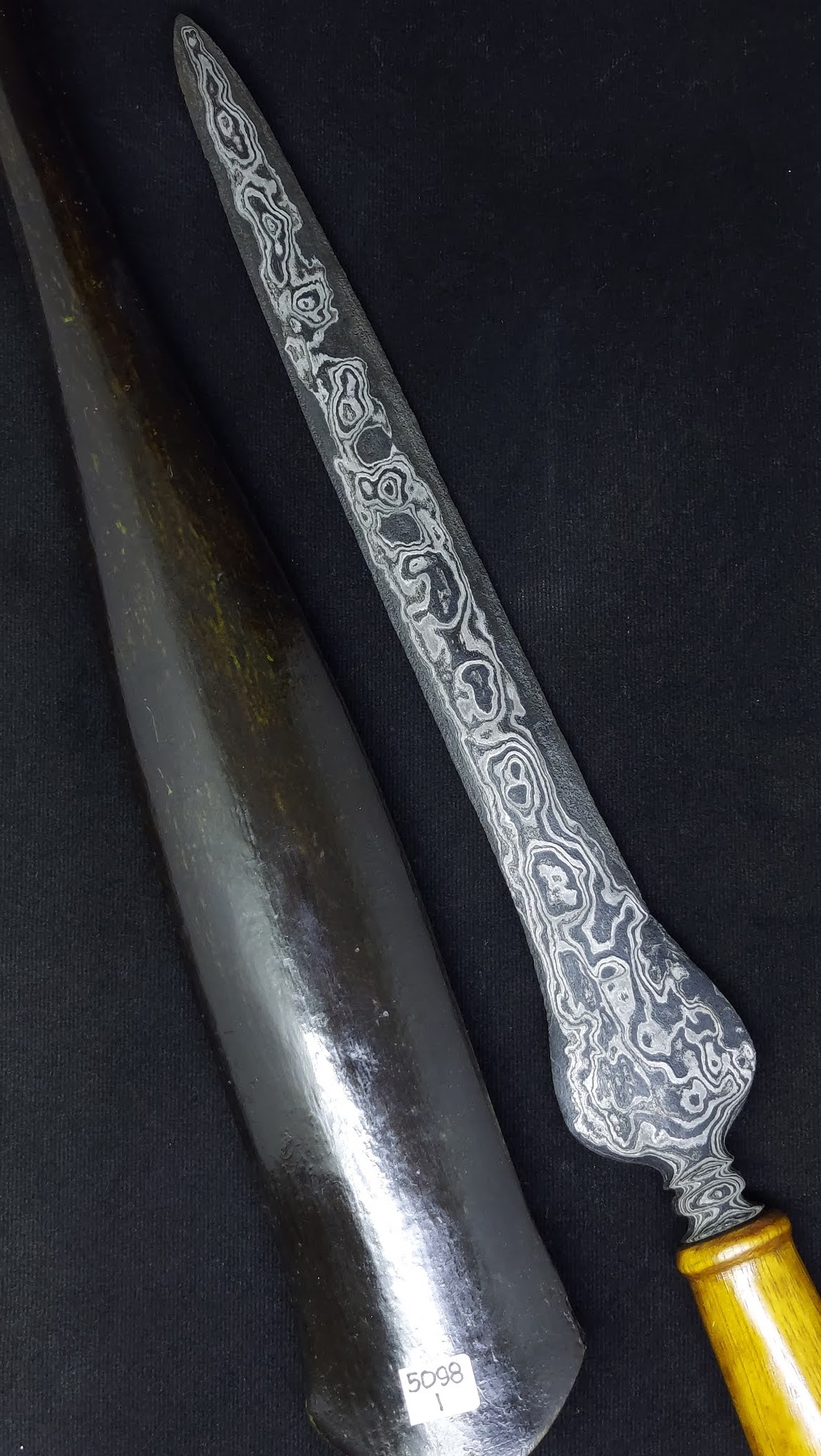 5098. Tombak Lurus Iras (29.6cm), Wengkon Isen, Mataram