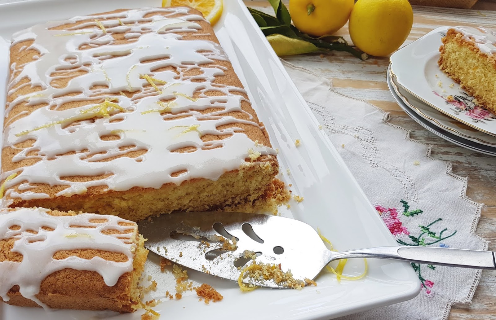 Lemon Drizzle Slab Cake