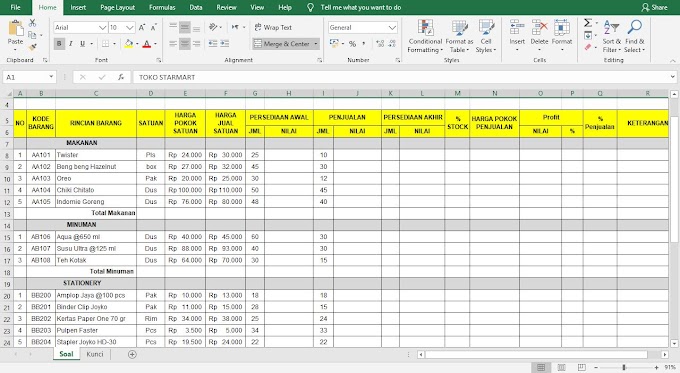 Cara Mudah Menghitung Stock Opname beserta rumus Excelnya