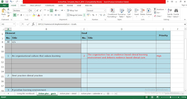 Action Plan Template in Excel