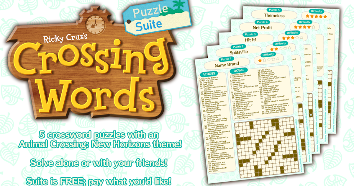 Cruzzles: ANNOUNCEMENT - Crossing Words: an Animal Crossing Puzzle Suite