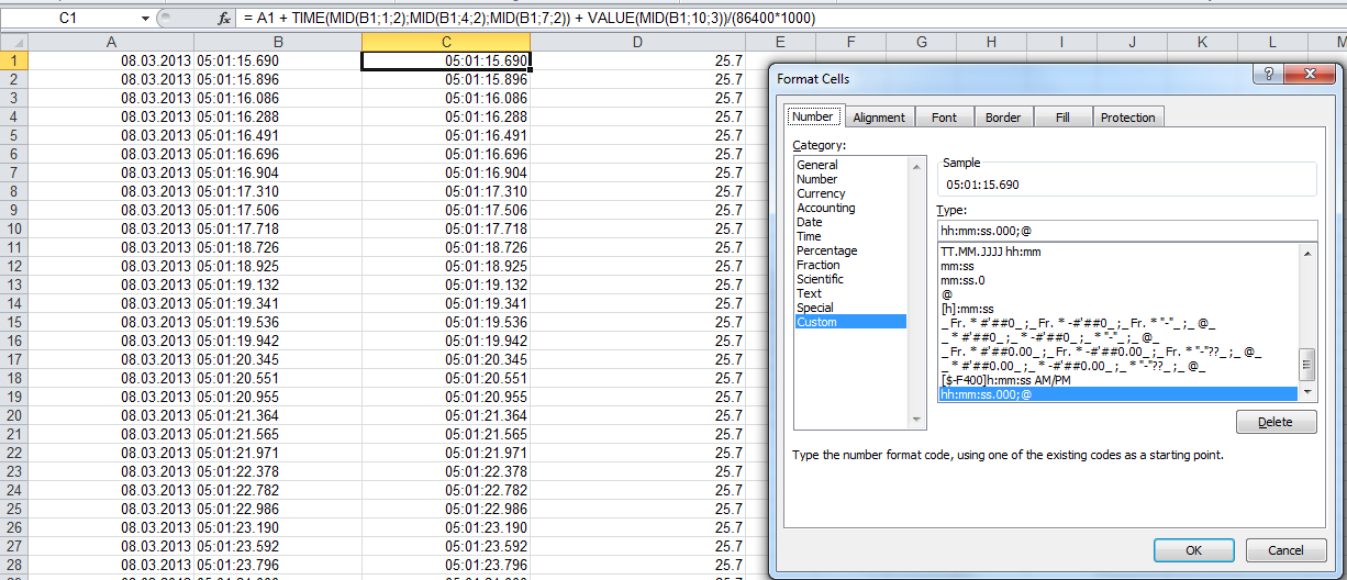 Phil S Extended Memory Excel Ignores Milliseconds
