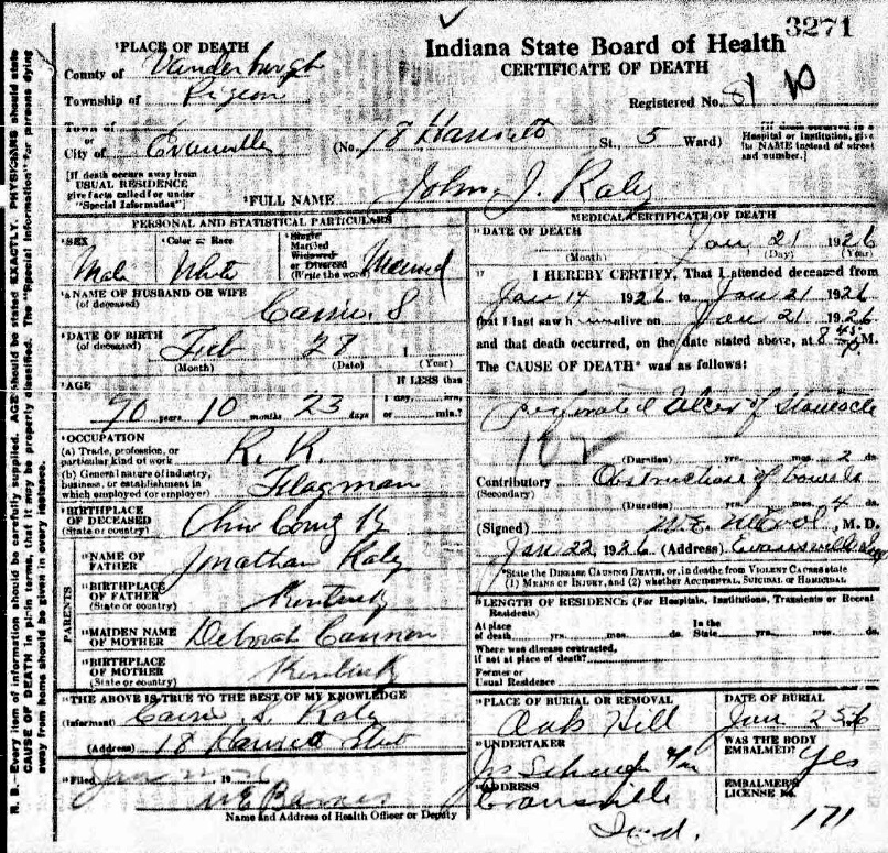 Ohio County, Kentucky History: Johnathan Raley