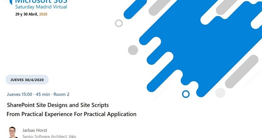 Jarbas Horst: Speaking at Microsoft 365 Saturday Madrid Virtual 2020