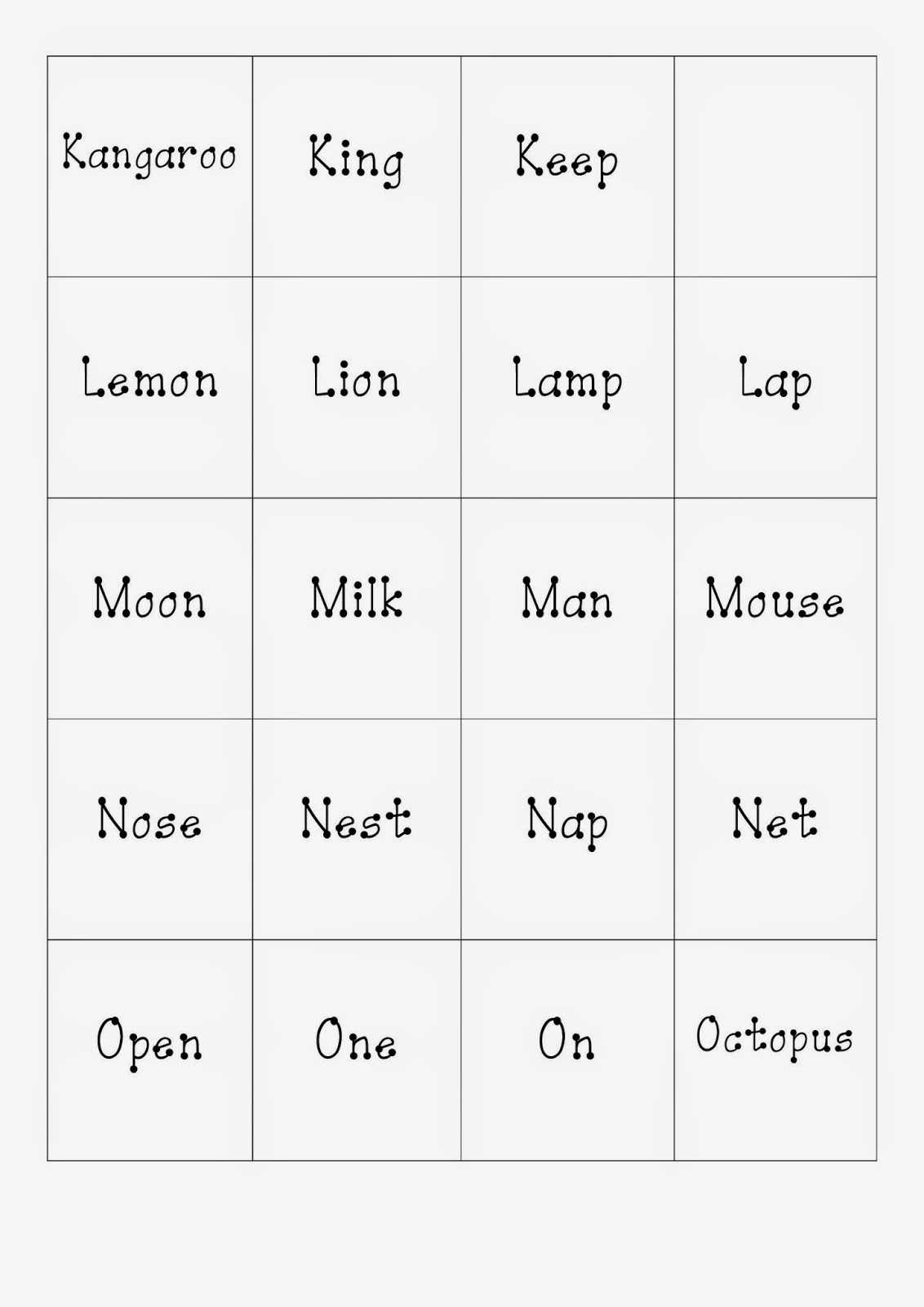 I,Teacher: Alphabet Printable Board Games: Bang!