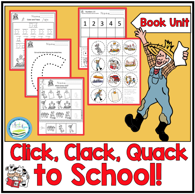 CLICK, CLACK, QUACK TO SCHOOL! BOOK UNIT 63 PAGES ~ Book Units by Lynn