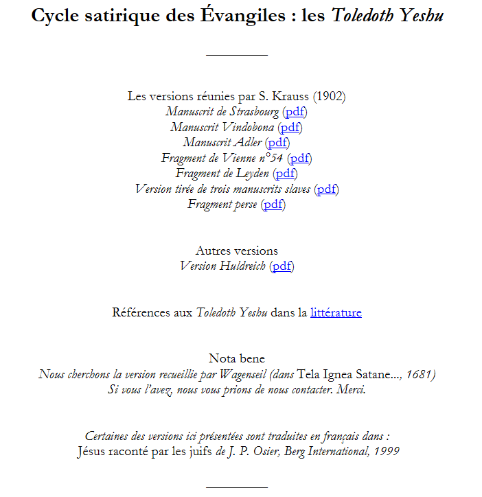 אורח האמת-Oraj HaEmeth: El Toldot Yesh”u- תולדות יש"ו, Manuscrito ...