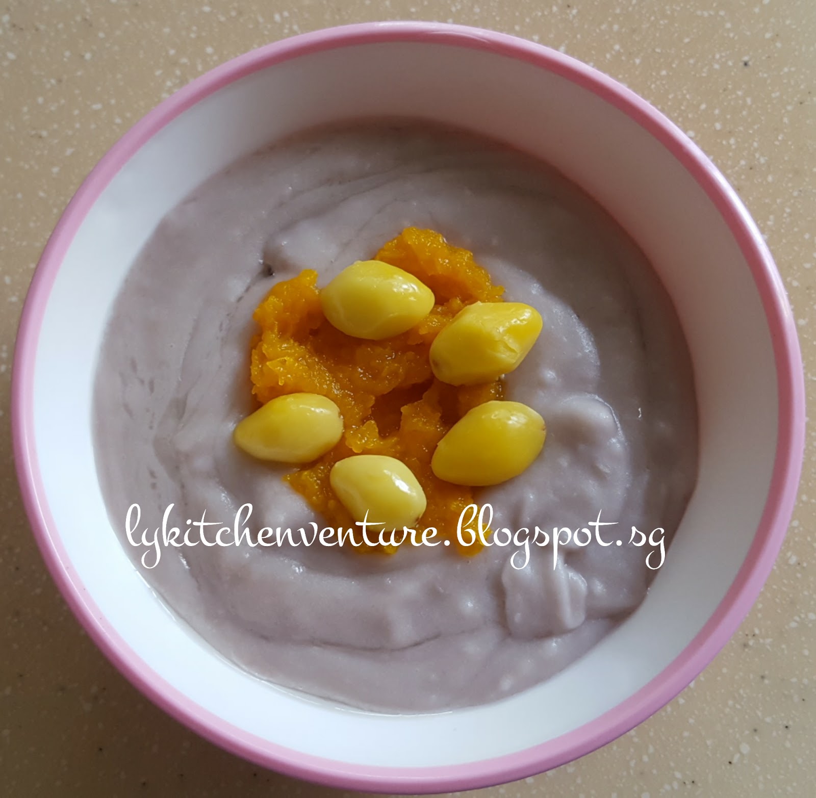 LY's Kitchen Ventures: Yam Paste With Gingko Nuts (Orh Nee 银杏芋泥）