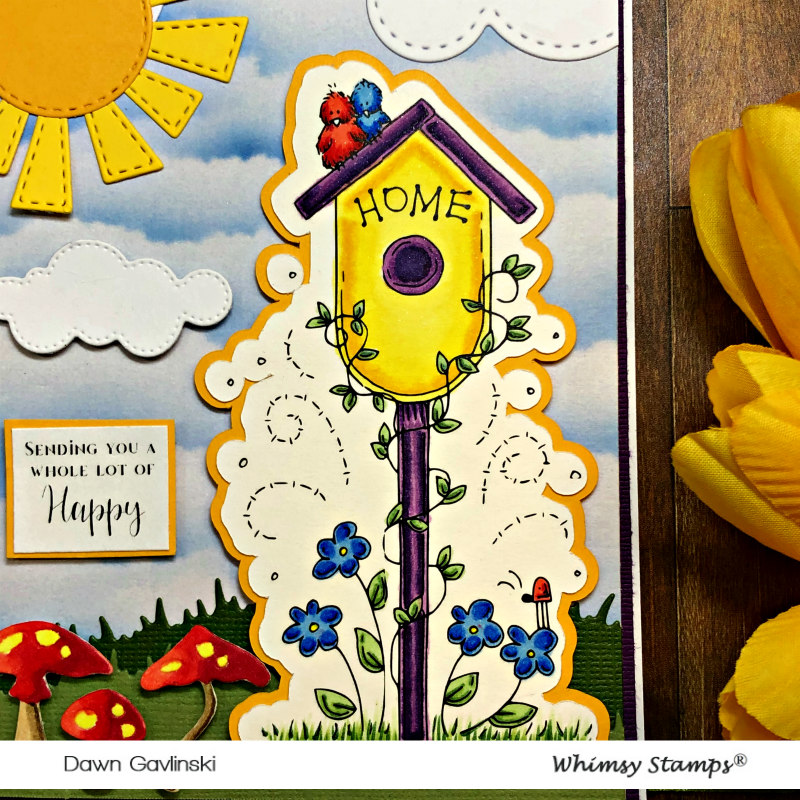 Garden Bird House ~ Whimsy Stamps