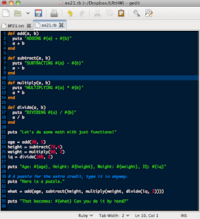 TESTHEAD: Exercise 21: Functions Can Return Something: Learn Ruby The ...
