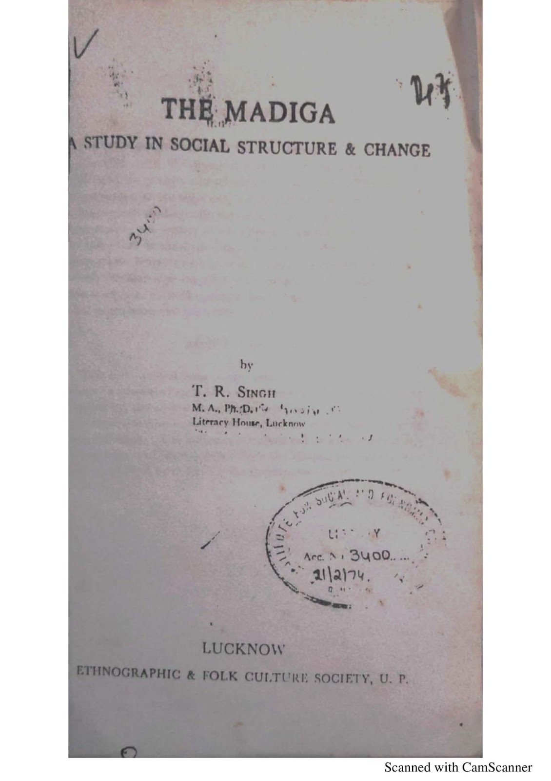 MADIGA MOVEMENT: LITERATURE