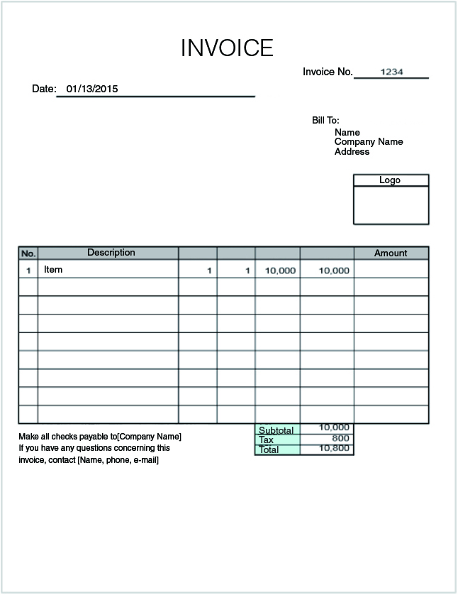 Dummy Bill Format - Invoice Template