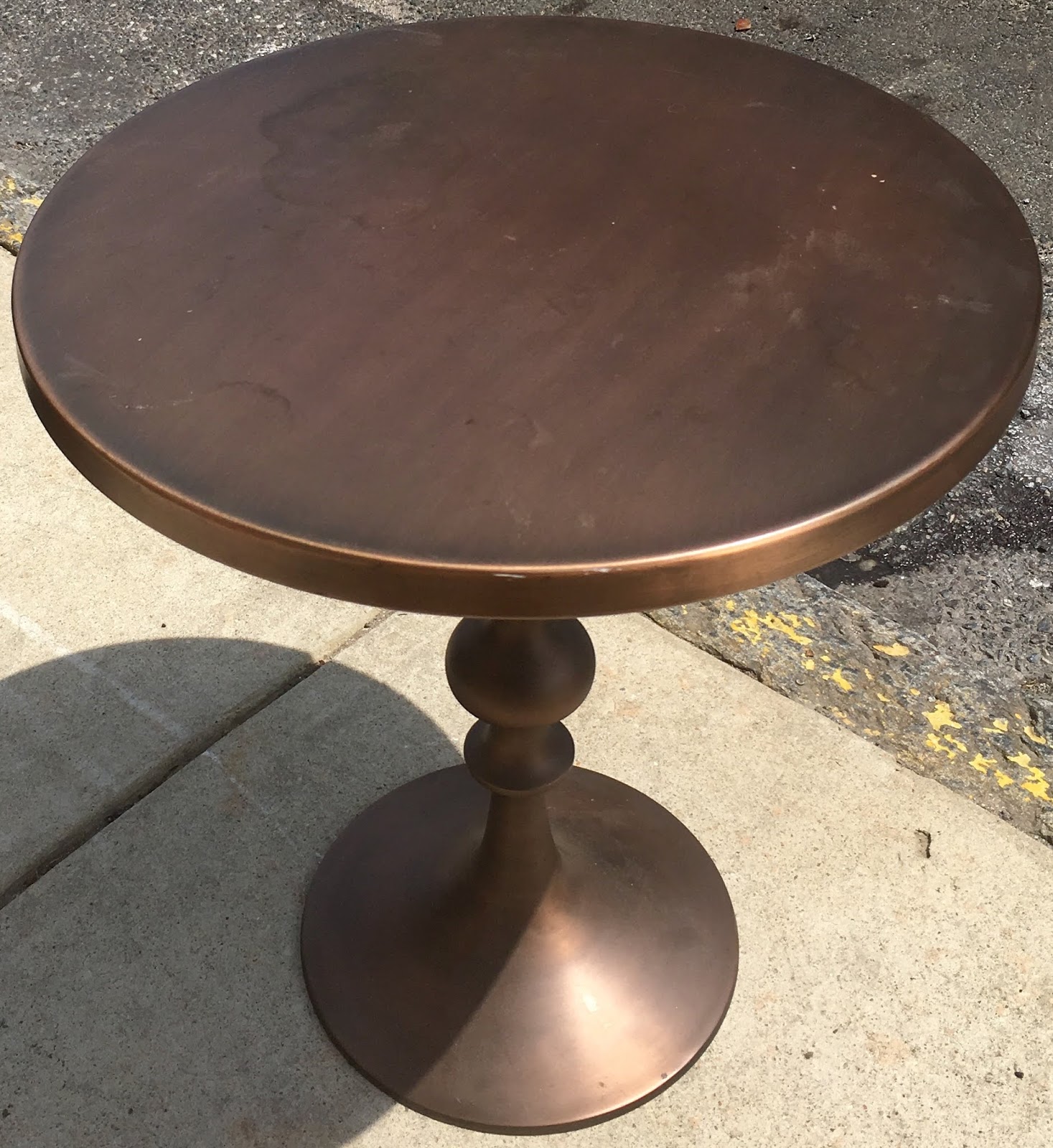 Uhuru Furniture & Collectibles: Round Bronze Accent Table - $35 SOLD