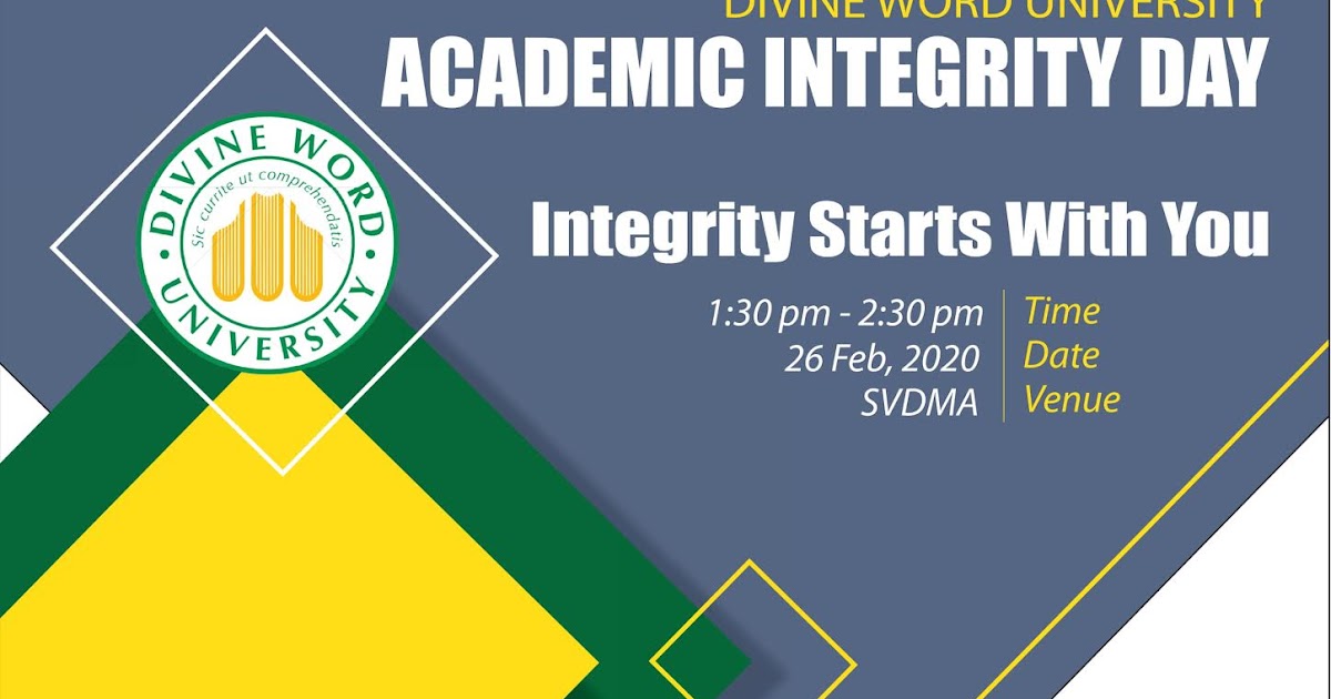 Tinkering Thoughts: DWU Integrity Week 2020 - Integrity starts with you.
