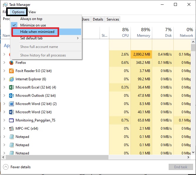 Meminimize Task Manager ke dalam System Tray di Windows 10 - Teknologi ...