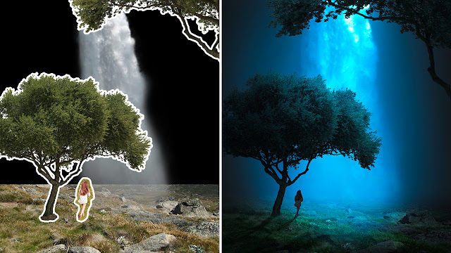 Photoshop Compositing Manipulation Tutorial - Fantasy Waterfall ...