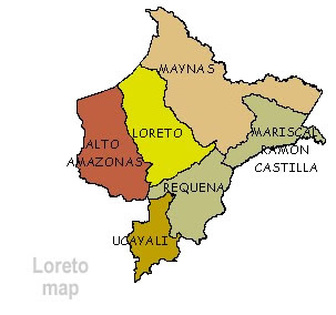 Mapa de Loreto Política Regional | Mapa Político Ciudad Región ...