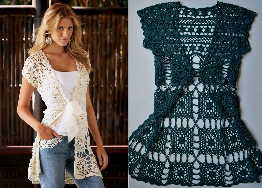 Colete Longo em Crochê - By Out Standing Crochet ~ Armarinho São José