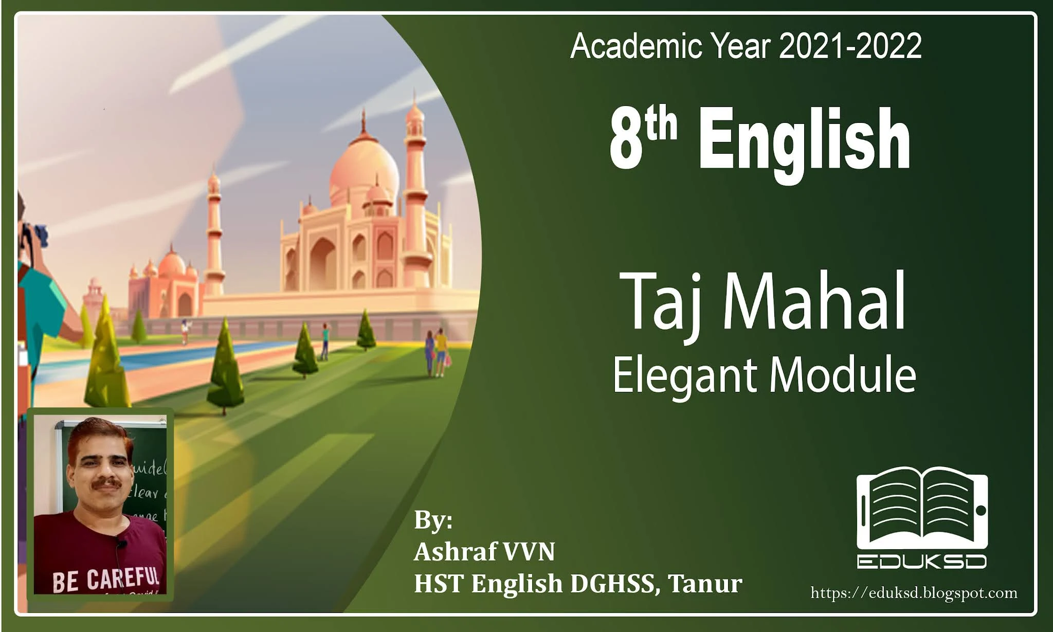 STD VIII English Unit 1 Chapter 3 Taj Mahal Elegant Module By Ashraf VVN