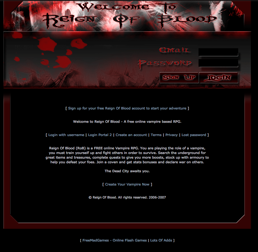 Reign Of Blood - Vampire Game Blog: Reign Of Blood through the years