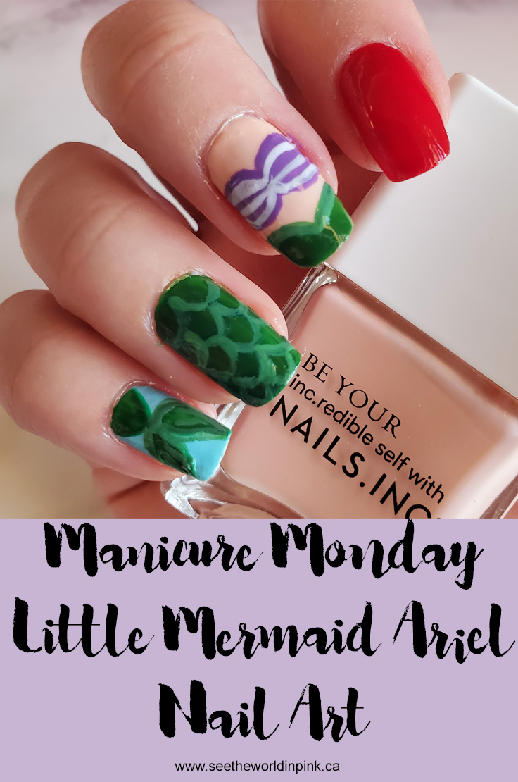 Manicure Monday - The Little Mermaid Ariel Nail Art | See the World in PINK