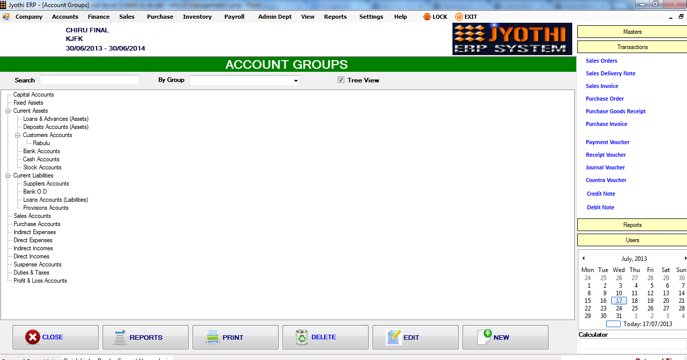 Jyothi Erp System In Vbnet Source Code Erp Client And Server Screen Shots