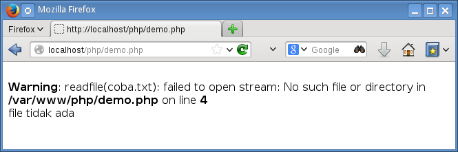 Membaca File Teks Dengan Fungsi Readfile Pada Php