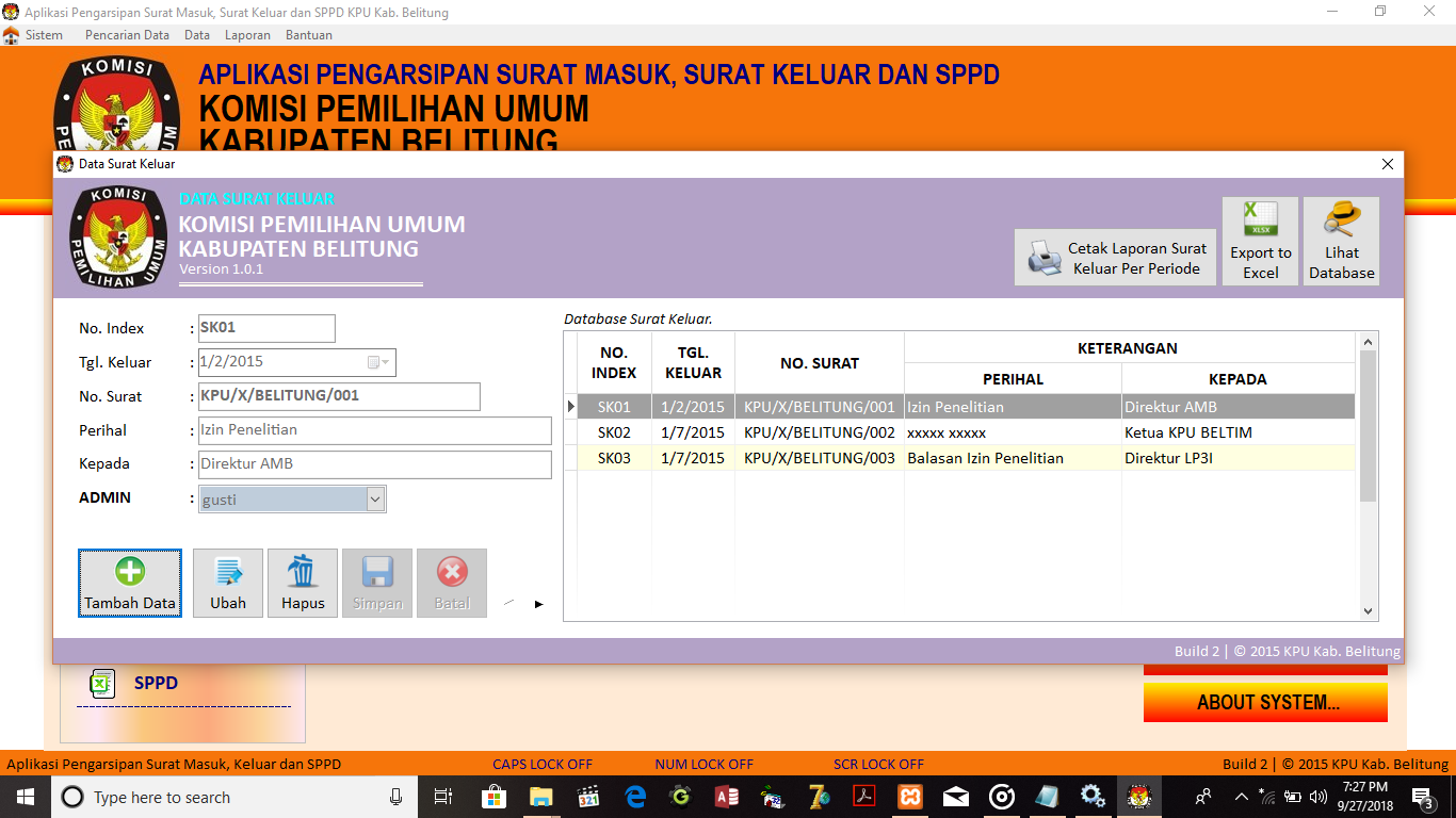 Perancangan Sistem Informasi Pengarsipan Surat Masuk, Keluar dan SPPD pada KPU Kab. Belitung ...