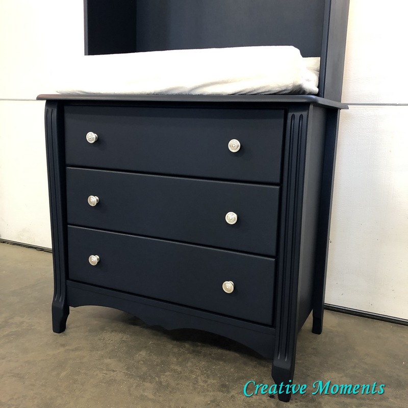 First Custom of 2019 ~ Navy Dresser with Hutch turned Change Table