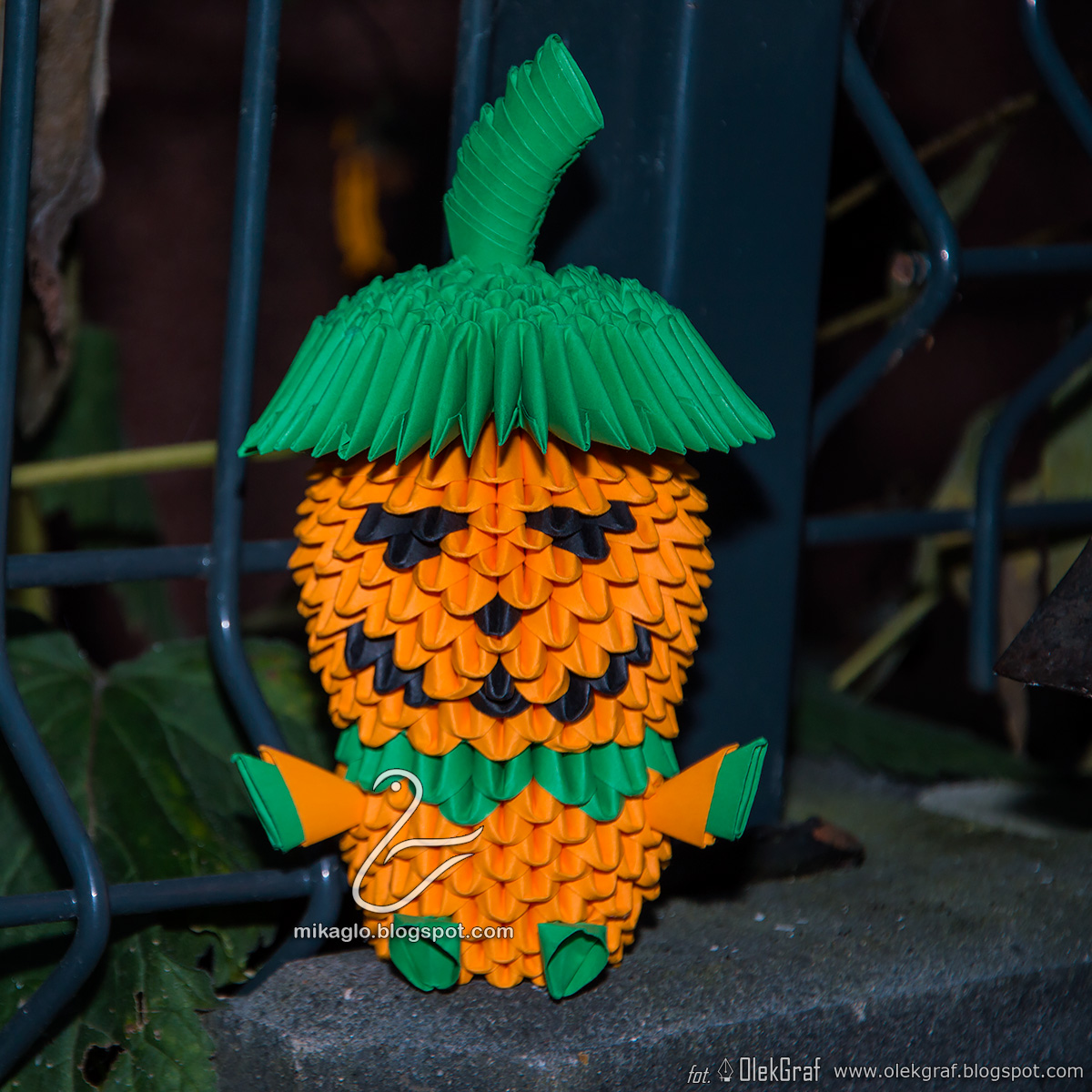 Origami 3d - mikaglo: 314. Pan Dynia z origami / 3d origami Mr. Pumpkin