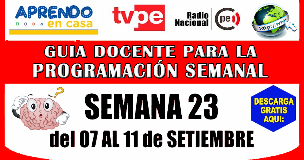 APRENDO EN CASA: Guia docente para la programacion semana 23, INICIAL ...