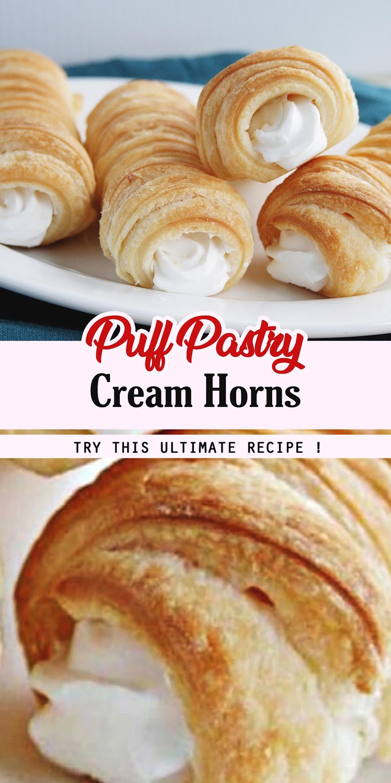 Puff Pastry Cream Horns