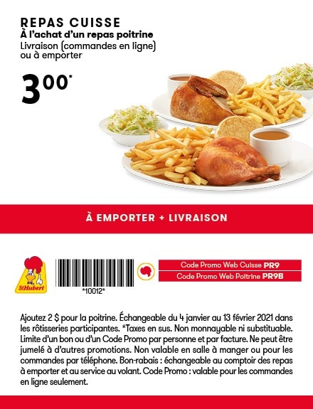 11 nouveaux coupons St-Hubert [2021] | Coupons au Québec
