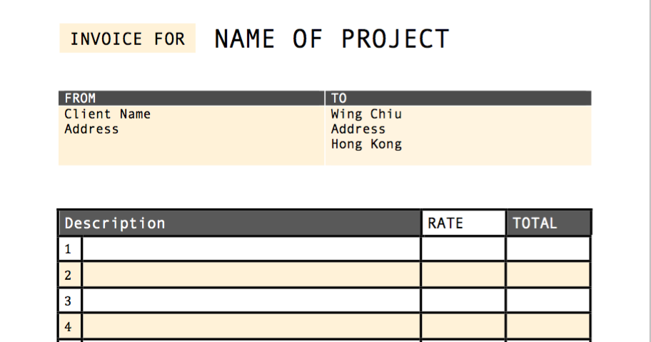 Personal Professional Practice: Invoice