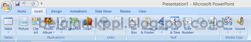 Belajar KKPI SMK: MENU INSERT PADA MICROSOFT OFFICE POWER POINT 2007
