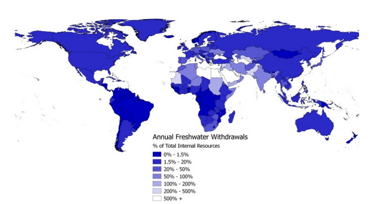 Annual Freshwater Withdrawals Vivid Maps