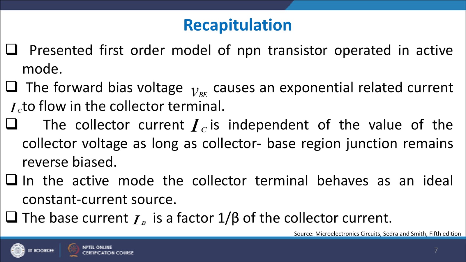 Lecture 3: Bipolar Junction Transistor : Modes of operation - II ...