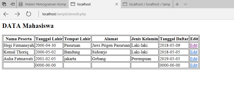 Update Data dengan PHP - MySQL
