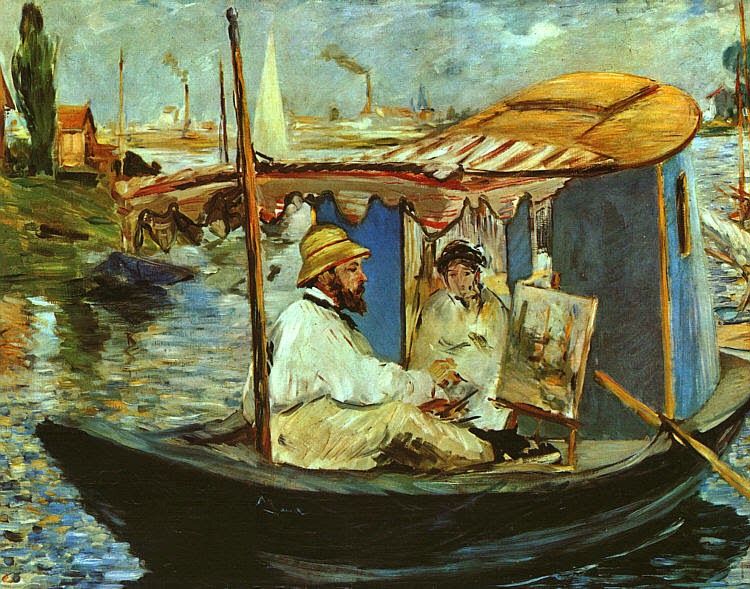 Le Muse : EDOUARD MANET: "Claude Monet che dipinge sulla sua barca ...