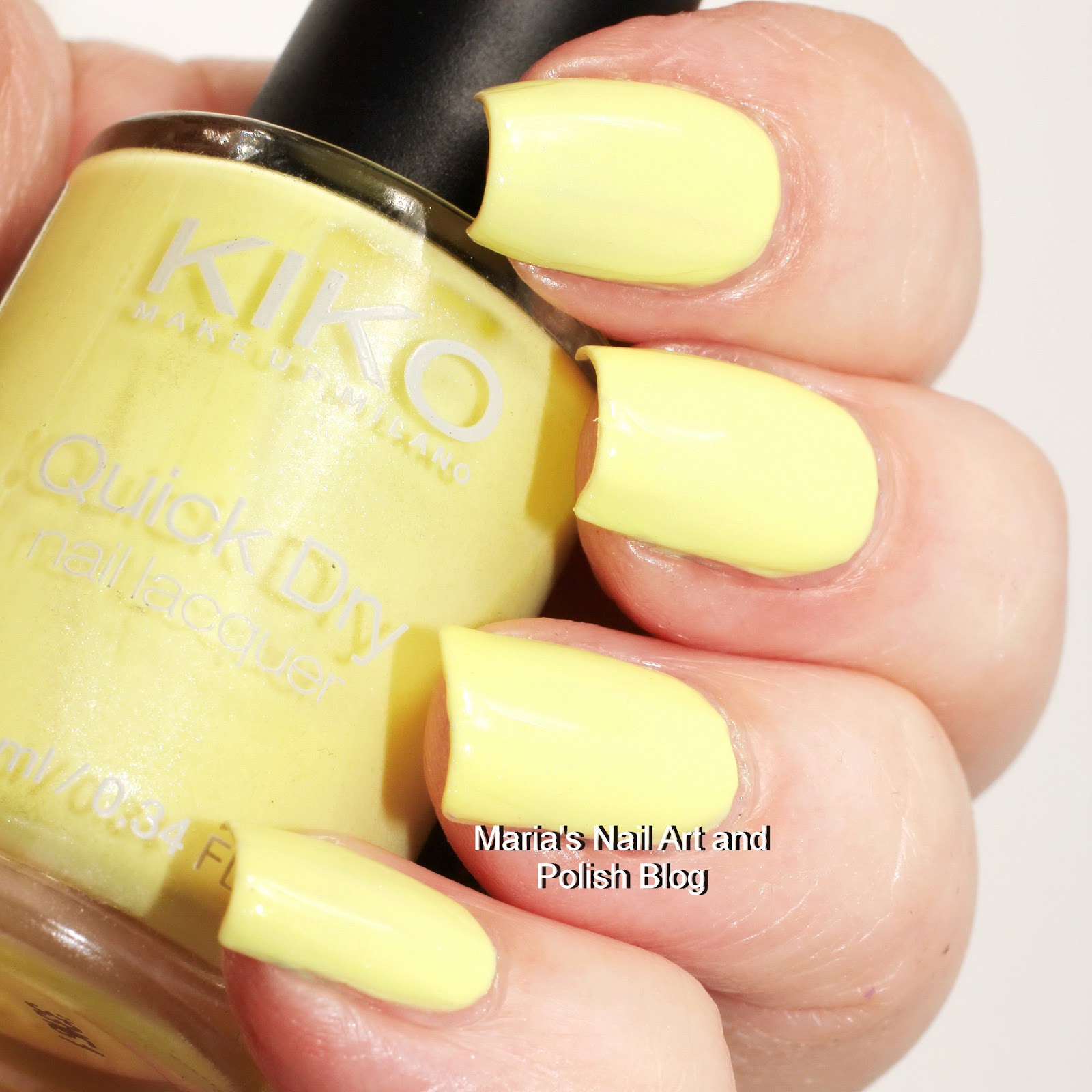 Marias Nail Art and Polish Blog: Kiko 853 Pearly Light Yellow swatches