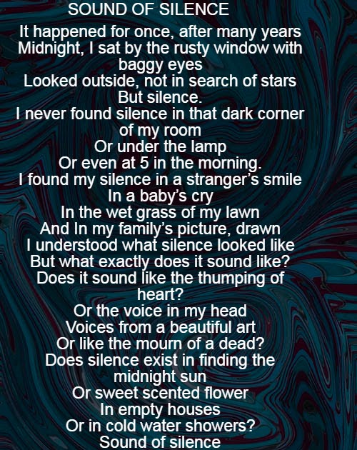 A Glimpse Of Moon: Poem on Sound of silence